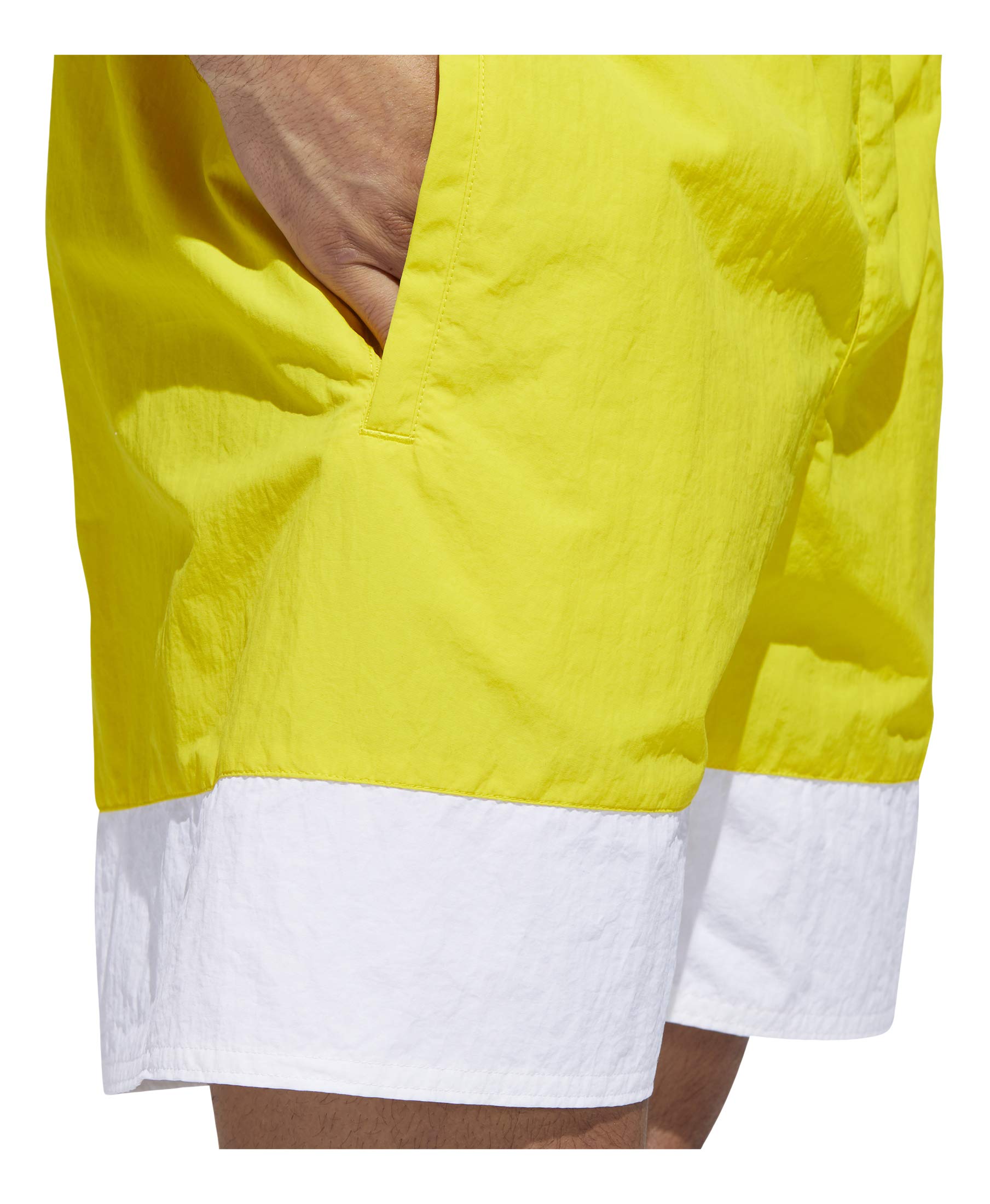 adidas Originals mens Pride Freestyle Woven Shorts Yellow/White X-Large