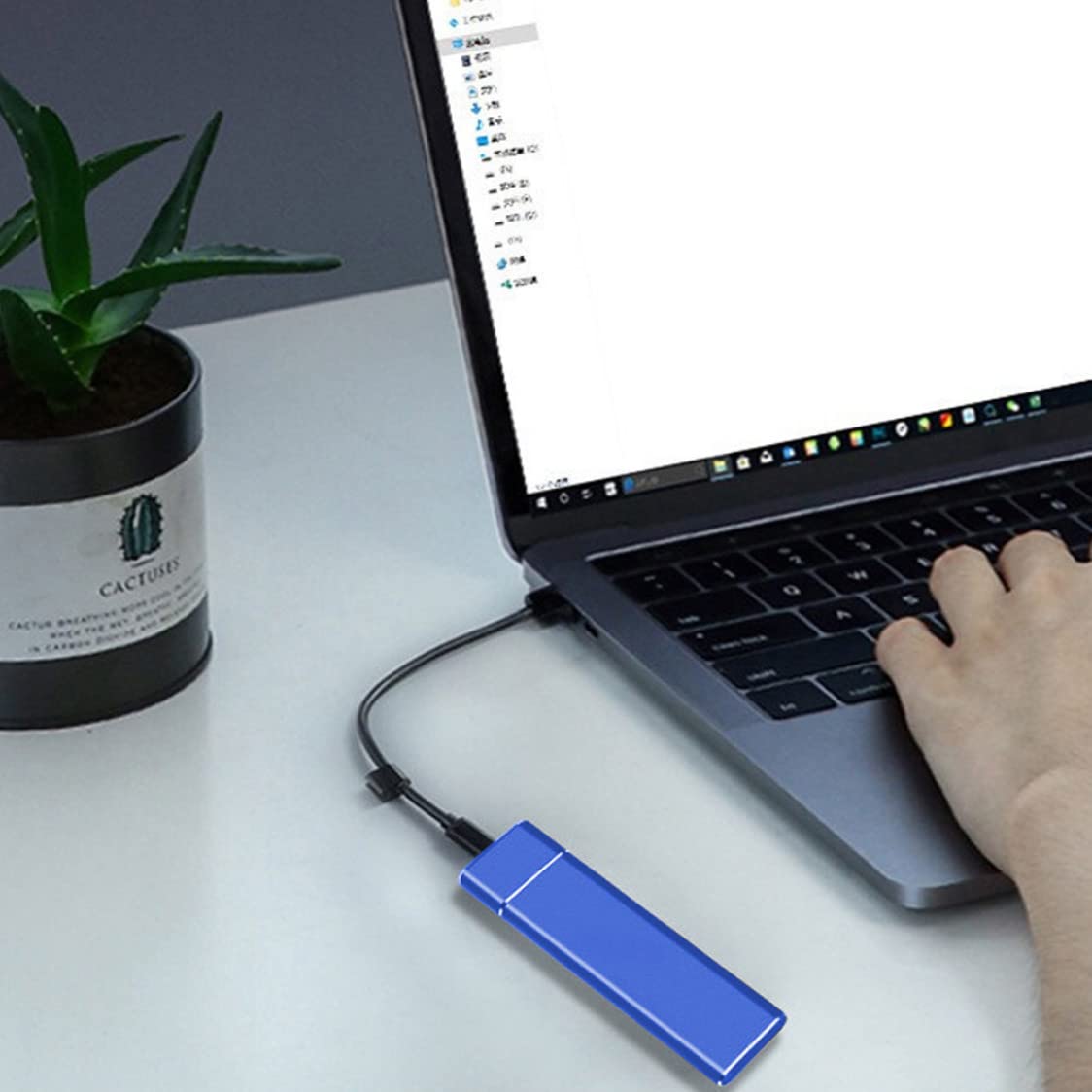 64G External Hard Drive, Max Scalable Up to 2TB Large Capacity Ultra Slim Portable Hard Shockproof Anti-Drop Drive External USB3.1 Hard Drive Storage Compatible for PC, Desktop, Laptop