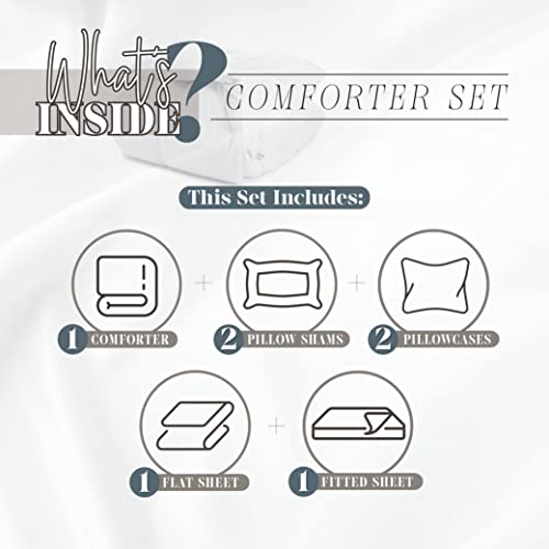 Elegant Comfort 7-Piece Bed-in-a-Bag Comforter & Sheet Set- Luxury 1500 Thread Count 7-Piece Full Size Bed-in-a-Bag, Super Cozy Bed Sheets and Comforter Set, Wrinkle and Stain Resistant, Red/Gray