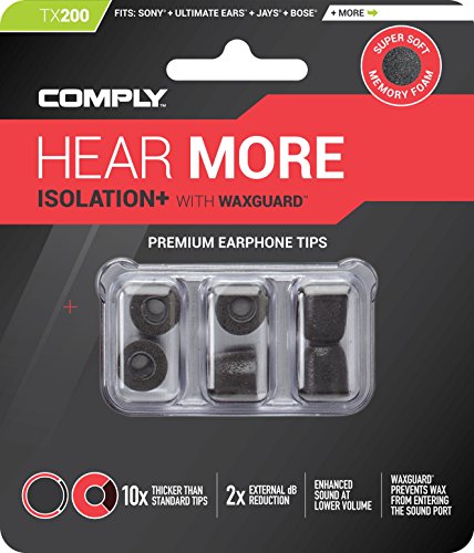 Comply Foam 200 Series Replacement Ear Tips for Bang and Olufsen, Sennheiser, Axil, MEE Audio, KZ, Bose & More | Ultimate Comfort | Unshakeable Fit| TechDefender | Medium, 3 Pairs