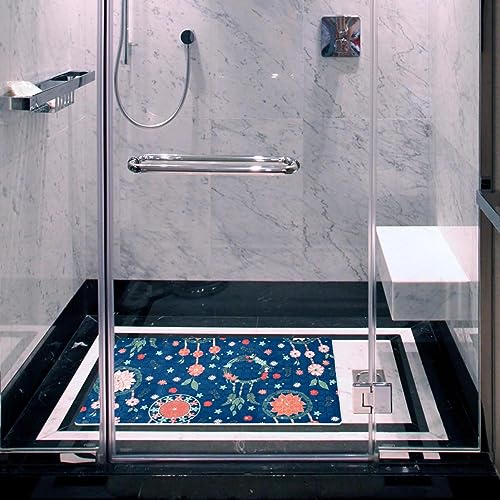 Bath Tub Shower Mat - Anti-Slip PVC Material 15.1x26.8 in, Gentle Cushioning Quick Drying Suction Cups Reliable Solution - Dream Catchers in The Night Sky Non-Slip Floor Mat