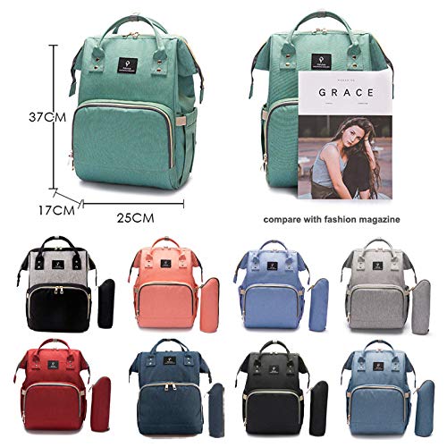 SUXCGE Baby Diaper Bag With USB Interface Large Capacity Waterproof Nappy Bag Kits Mummy Maternity Travel Backpack Nursing Handbag Grey