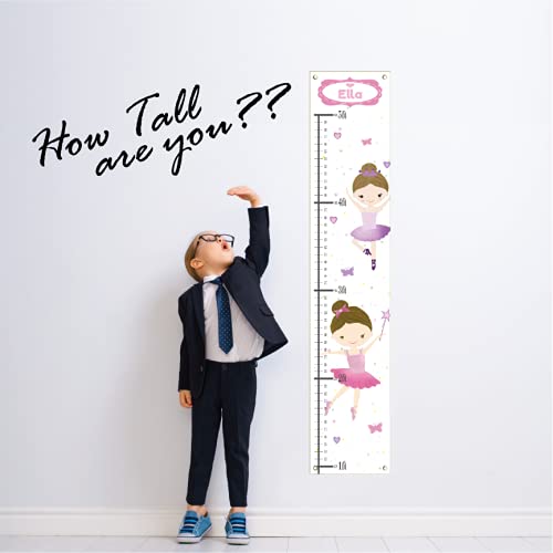 Personalized Kids Canvas Growth Chart, Height Chart, Growth Chart Banner, Ballerina