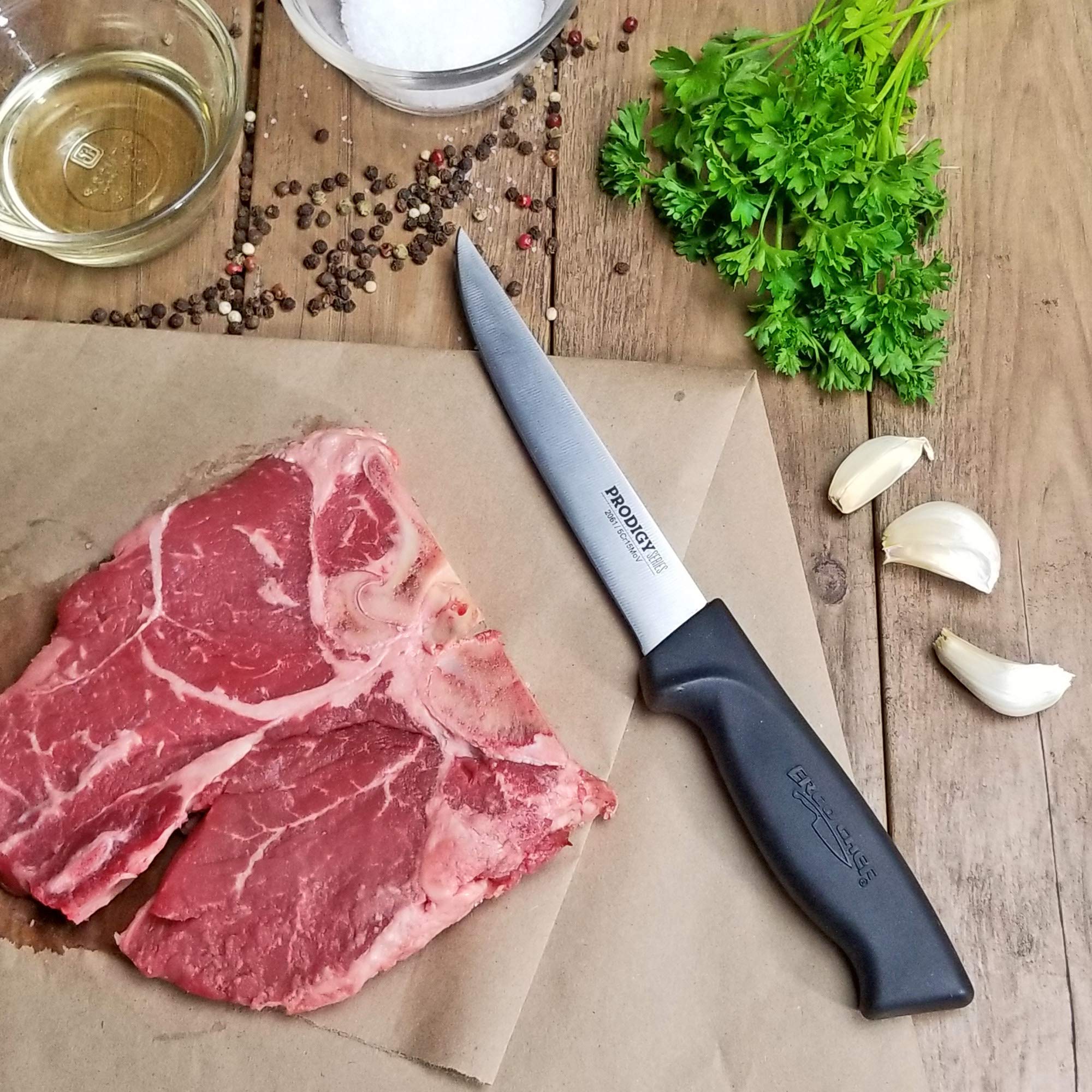 Ergo Chef Prodigy Series 6-Inch Wide Boning Knife - High Carbon Stainless Steel Semi-Stiff Blade β Ergonomic Non-Slip handle