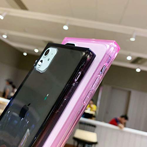 Tzomsze iPhone 11 Square Case Transparent, iPhone 11 Clear Case Reinforced Corners TPU Cushion,Crystal Clear Slim Cover Shock Absorption TPU Silicone Shell for iPhone 11 6.1 inch (2019)-Pink