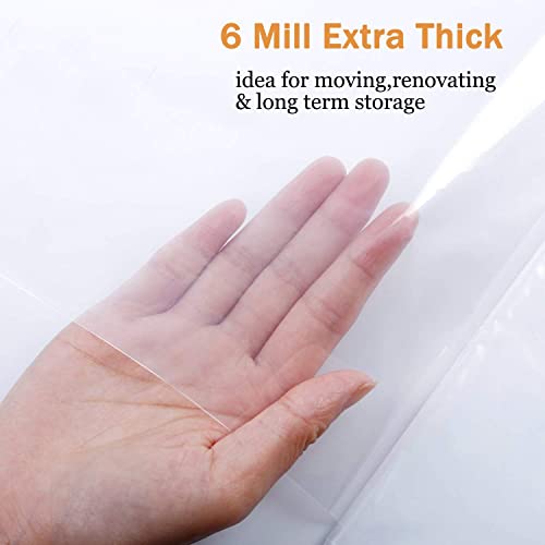 STARTWO Furniture Cover Plastic Couch Cover Heavy Duty Water Resistant Thick Clear | Sofa Slipover for Moving and Long Term Storage 42β(Width) x 92β(Depth) x 42"(Height)