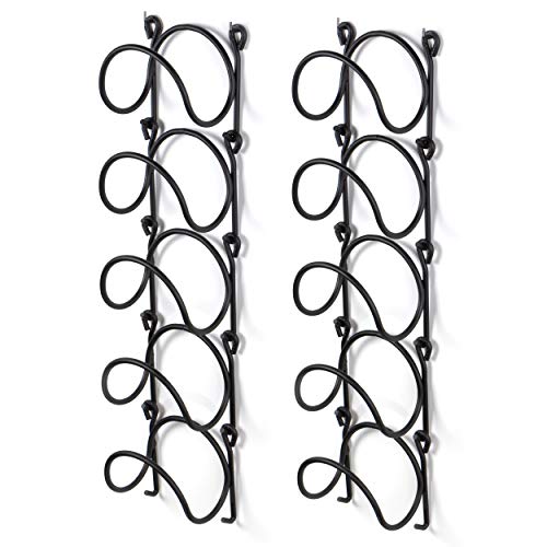 Wallniture Moduwine Wine Rack Wall Mount, Farmhouse Wall Decor Kitchen Storage Rack, Curved Finish, Set of 10