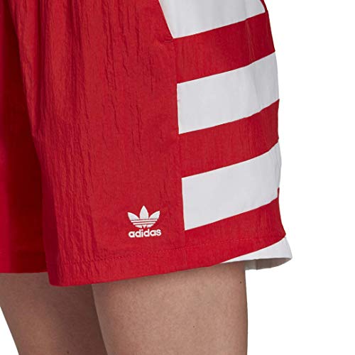 adidas Originals Women's Large Logo Shorts, Lush Red/White, 2XS
