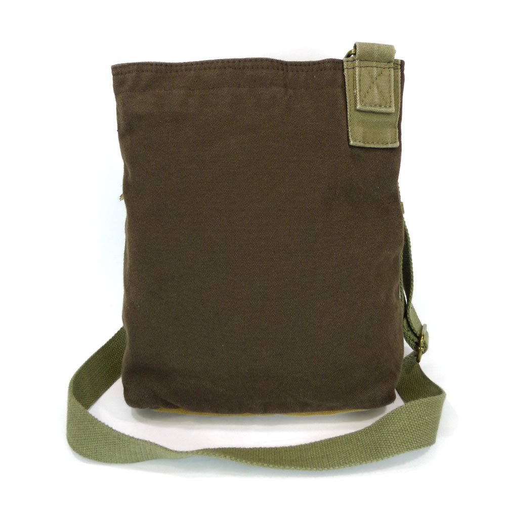 CHALA Handbags Brown/Olive Canvas Patch Cross-body Messenger Bags with 2020 new coin purse (Dark Brown_ Daisy)