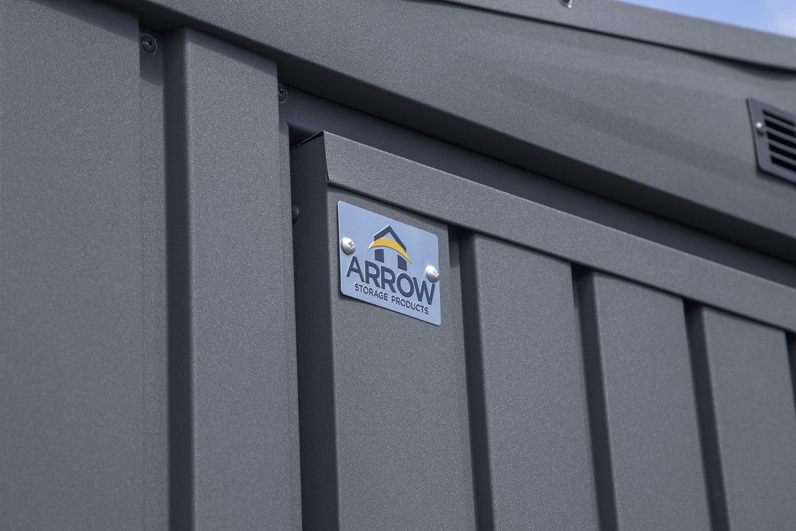 Arrow Shed Elite 14' x 12' Outdoor Lockable Gable Roof Steel Storage Shed Building, Anthracite