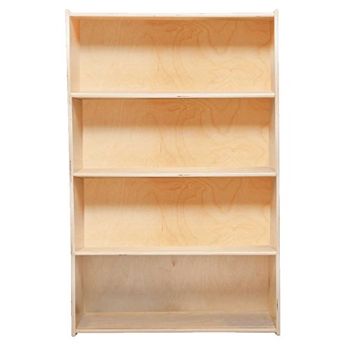Contender Baltic Birch Book Case With Three Fixed Shelf, Montessori Kids Furniture for Home, Classroom, Office in Natural Finish [Greengaurd Gold Certified]