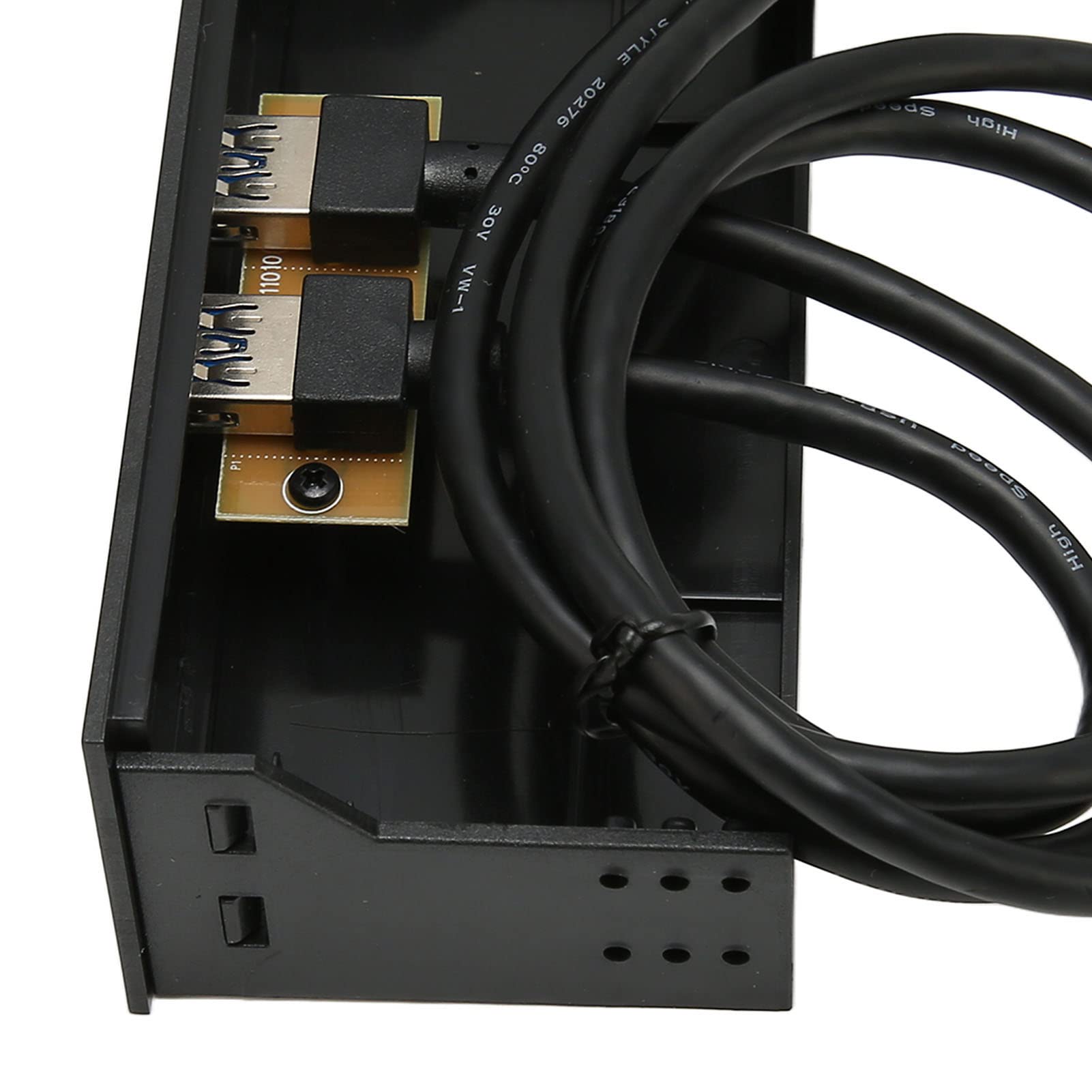 5.25 Inch Front Panel, PC Multifunction Media Dashboard, USB 3.0 to 19 Pin Metal Optical Drive Bay 2 Port USB Hub for PC Computer Case
