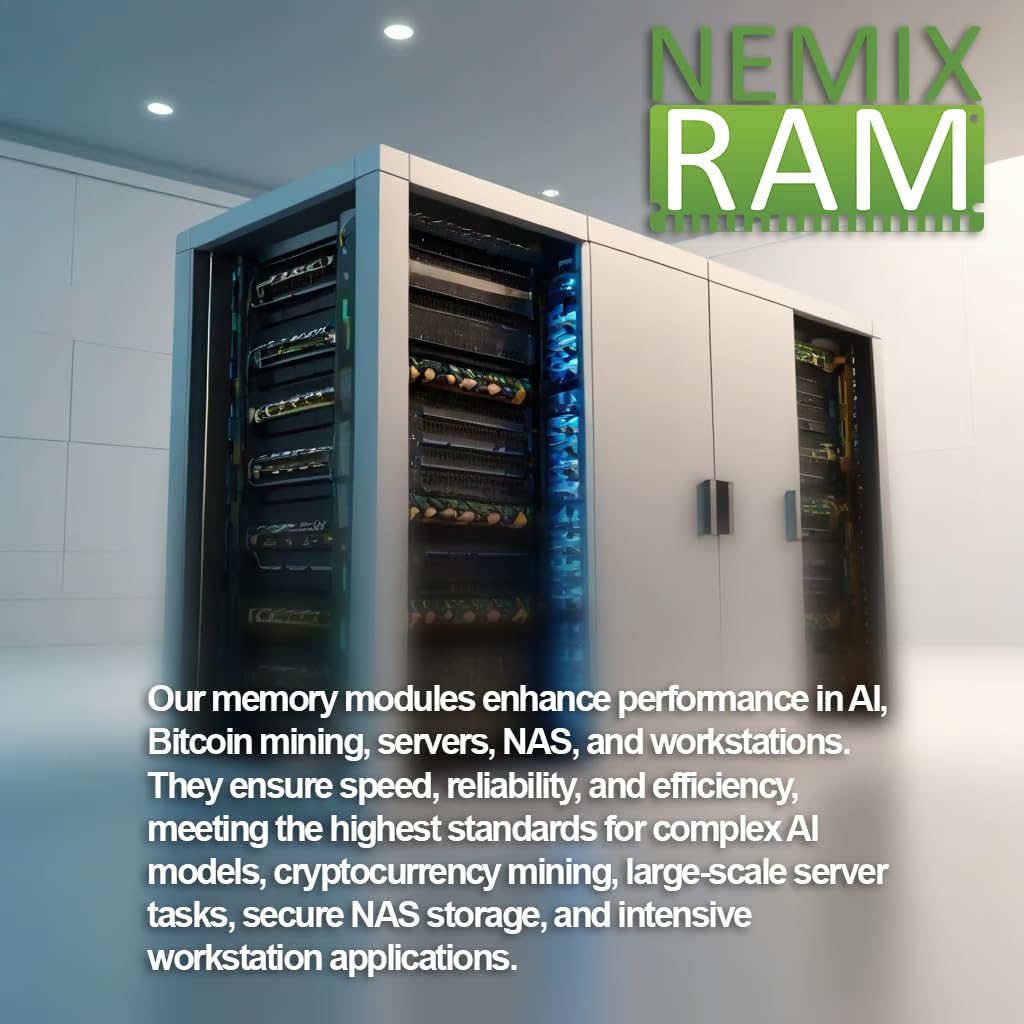 NEMIX RAM 64GB (1X64GB) DDR4 3200MHZ PC4-25600 2Rx4 1.2V CL22 288-PIN ECC RDIMM Compatible with Dell PowerEdge R6515 SNPP2MYXC/64G AA783423 Registered Server Memory