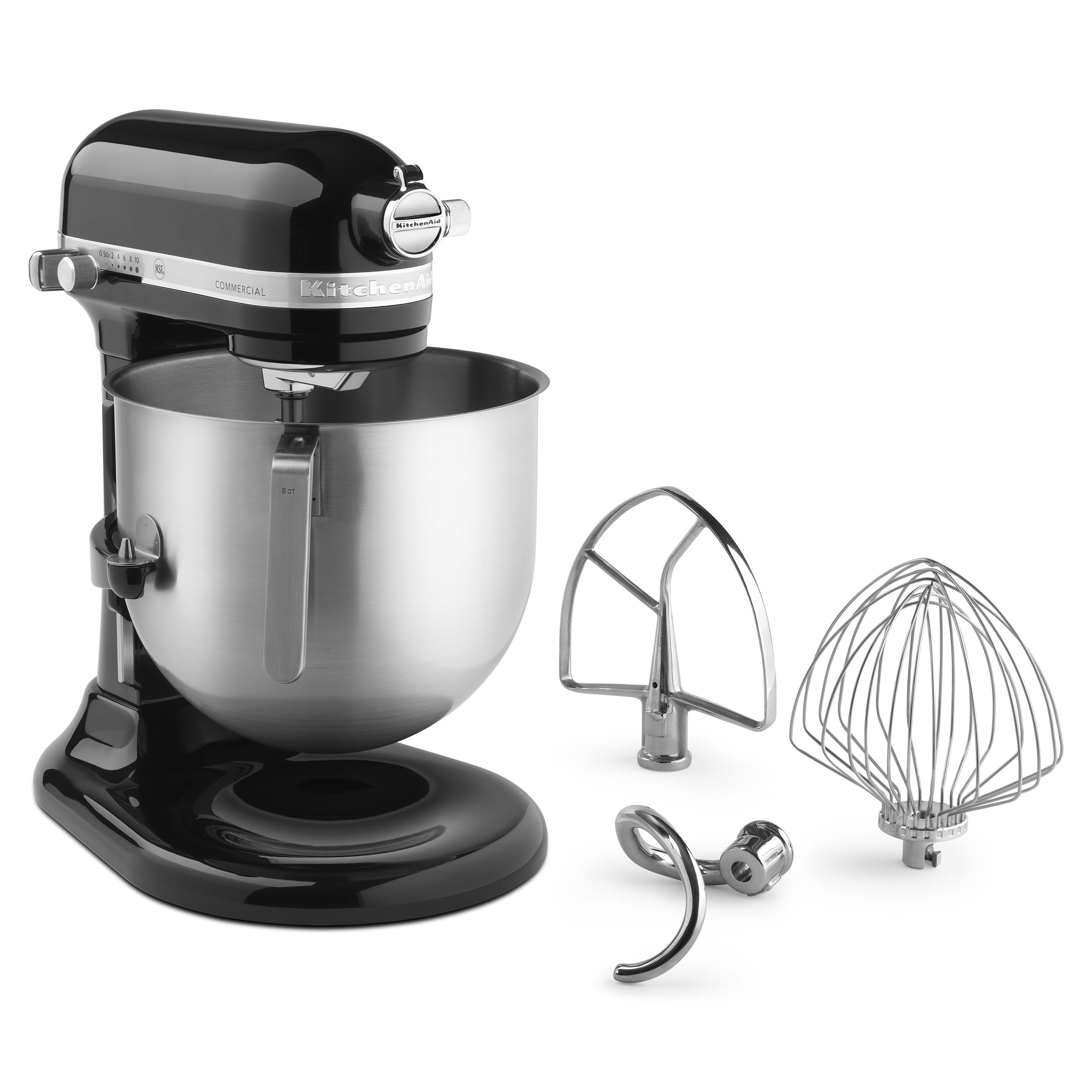 KitchenAid KSM8990OB 8-Quart Commercial Countertop Mixer, 10-Speed, Gear-Driven, Onyx Black