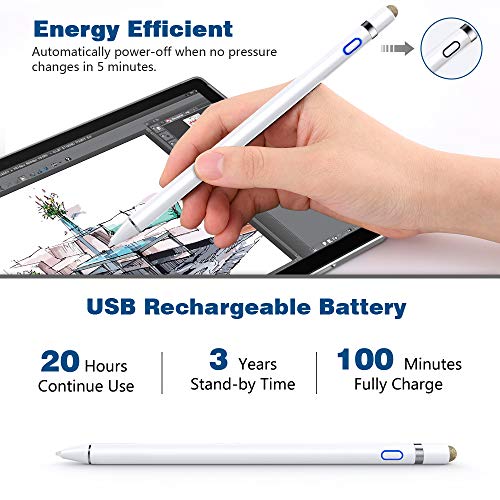 TiMOVO Stylus Pen for iPad, Apple Pencil for iPad 10/9/8/7/6th Generation,2022 iPad Pro 12.9/11,iPad Air 5/4/3,Mini 6/5 Precise Writing/Drawing, Palm Rejection Apple Pen for Touch Screen, White