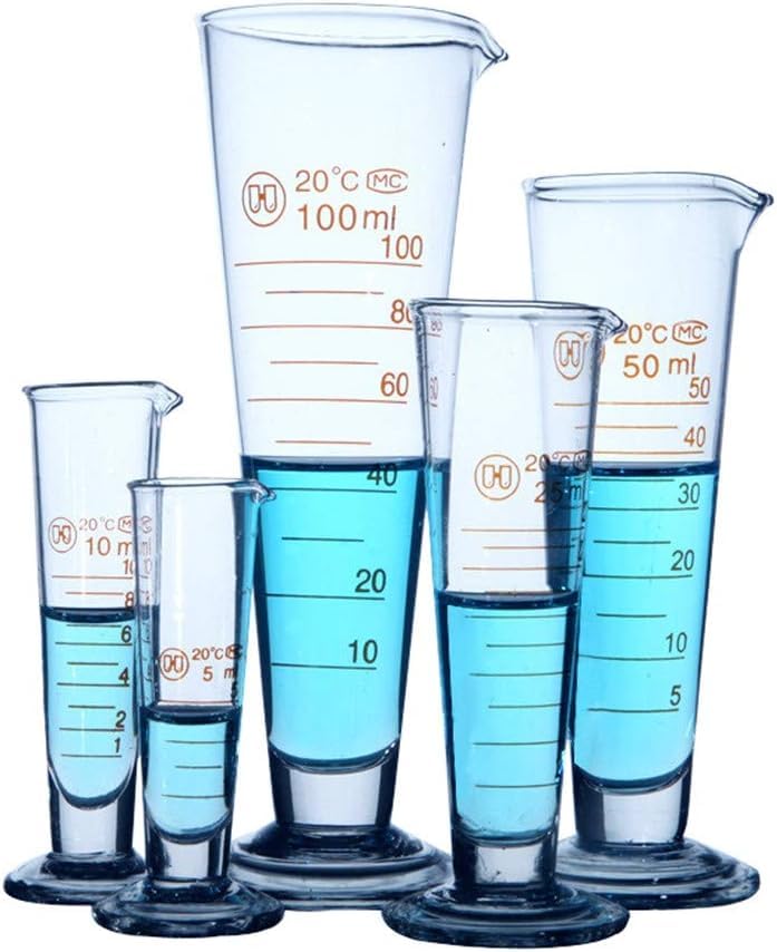 Professional Lab Graduated Measuring Cup with Spout 100ml Wide Mouth Glass Conical Beaker Thickened Borosilicate Beaker Heat Resistant (100ml) Transparent