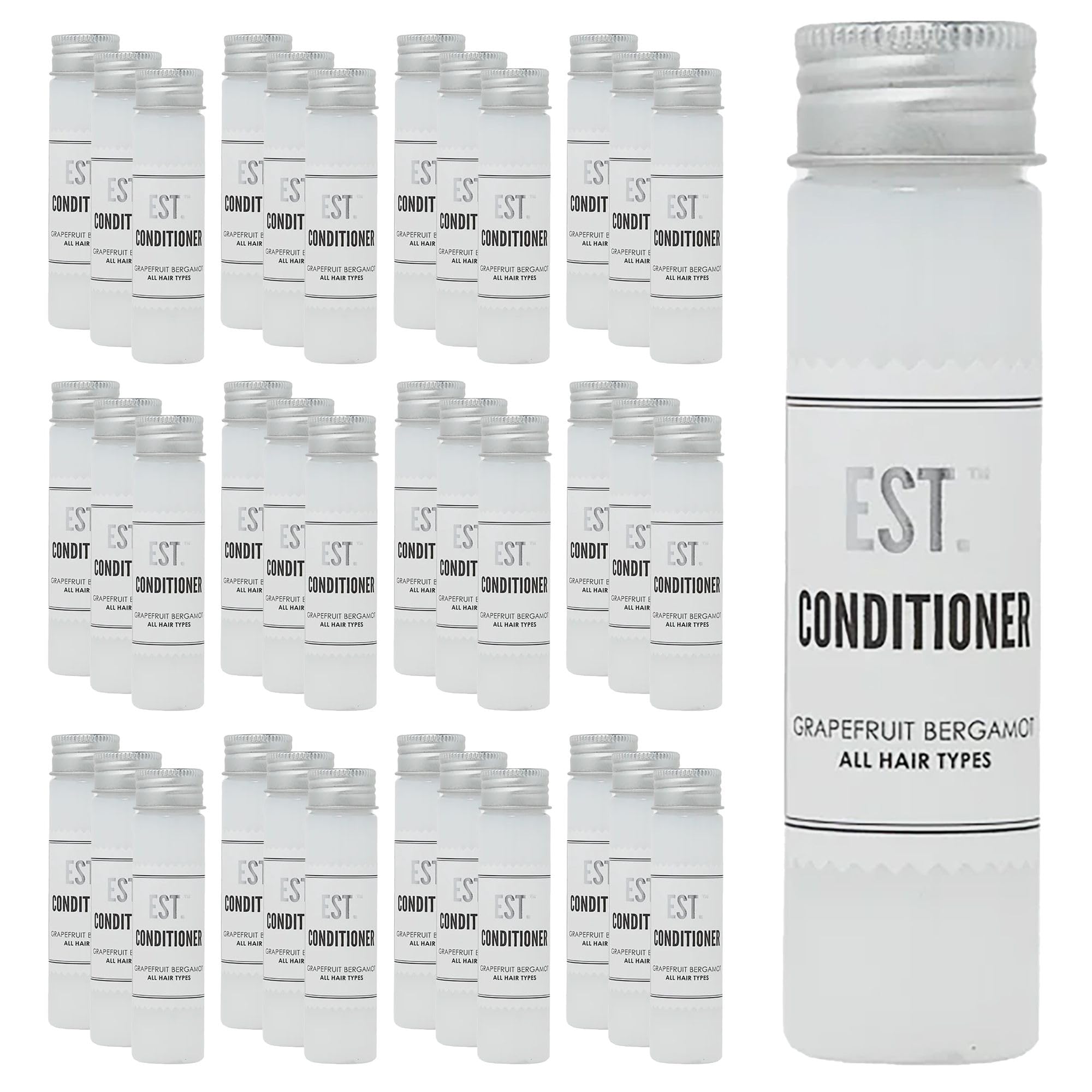 World Amenities EST. Conditioner with Grapefruit-Bergamot fragrance, Biodegradable/Recyclable Bottle with Screw Top, 1.41oz / 40ml, Pack of 48