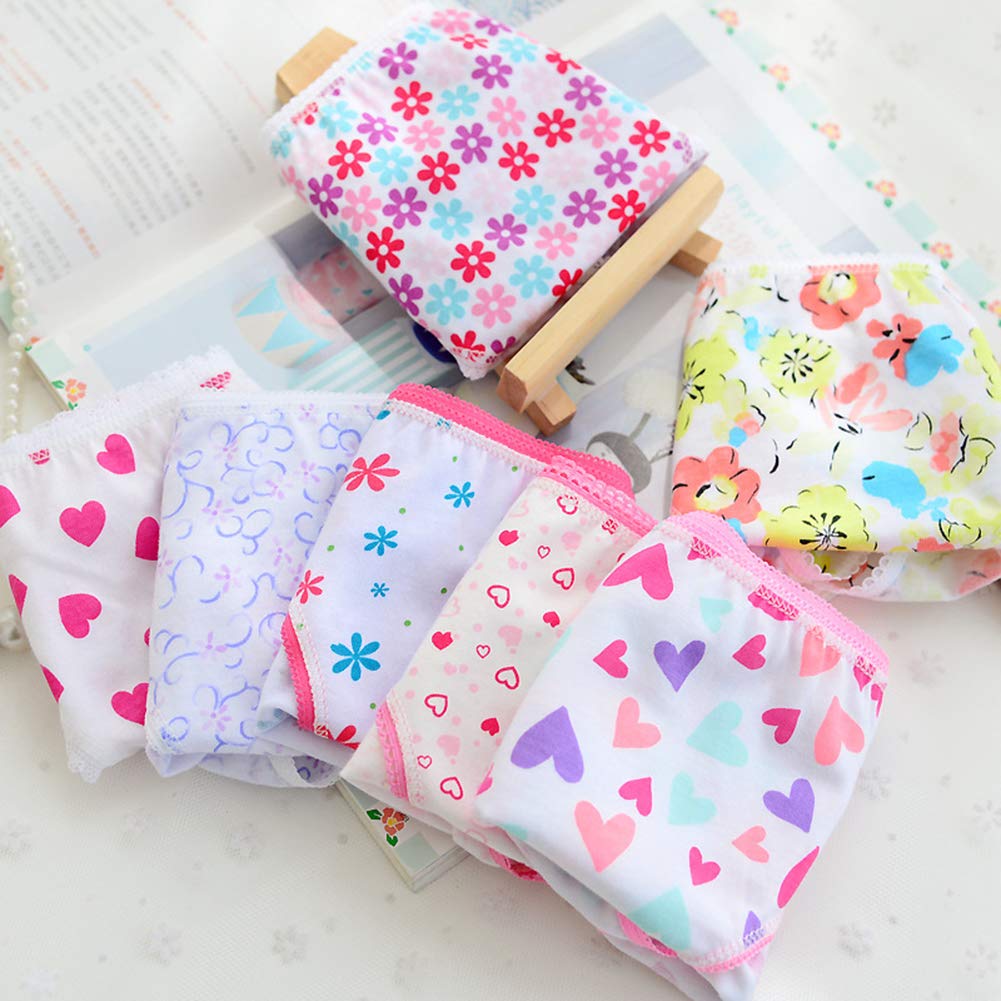 ESHOO Kids Baby Girls Cute Underwear Briefs Knickers Tag3/4 for 1-2Years (6 Pack Randomly Sent)