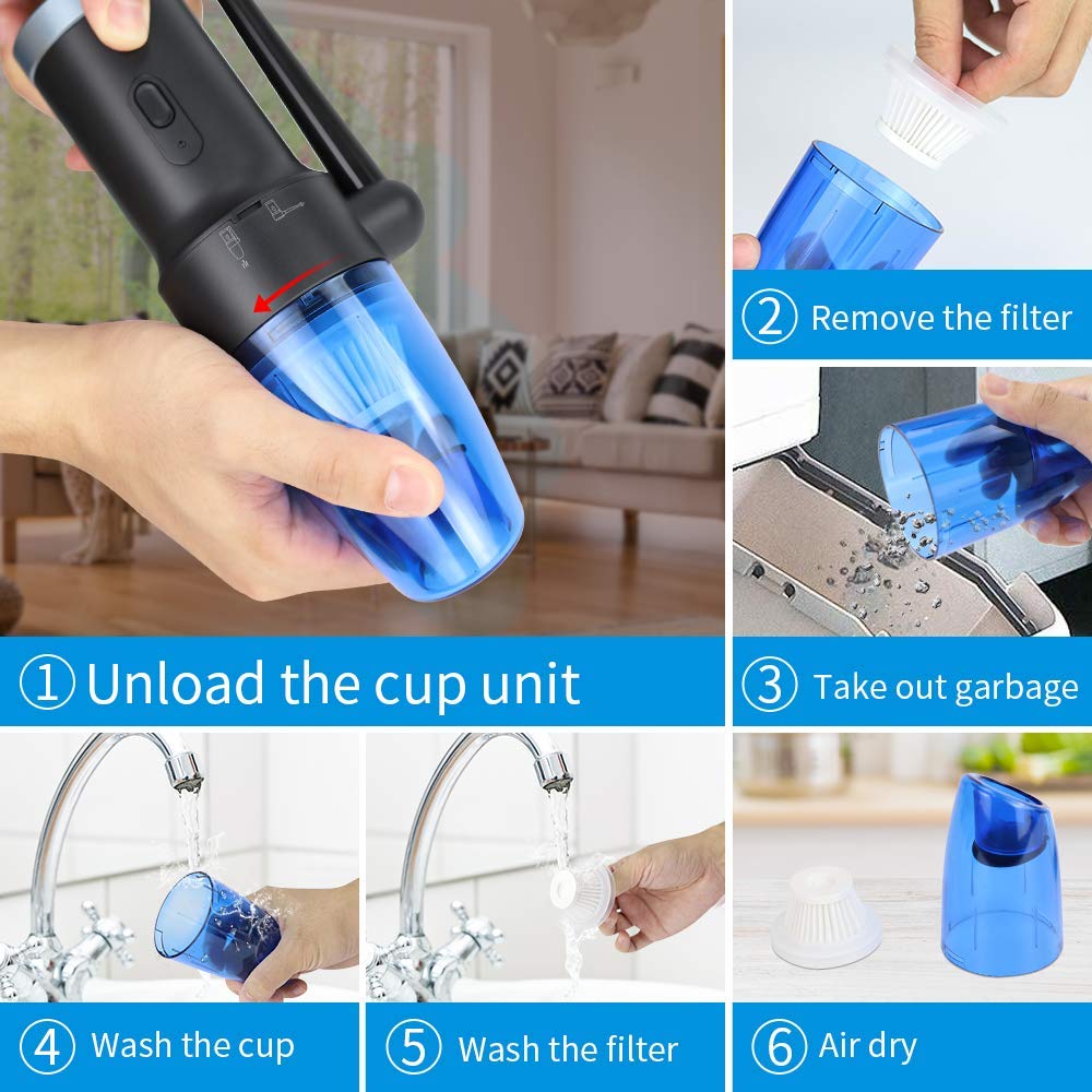 AFMAT Cordless Air Duster, Mighty Air Blower & Vacuum 2-in-1, Powerful 60000RPM & 8000PA Electric Air Duster, Rechargeable Deep Clean Compressed Air for Computer Keyboard Electronics Fan Car Cleaning