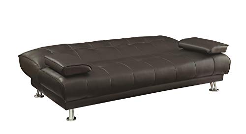 Convertible Sofa Bed with Removable Armrests Black 300205
