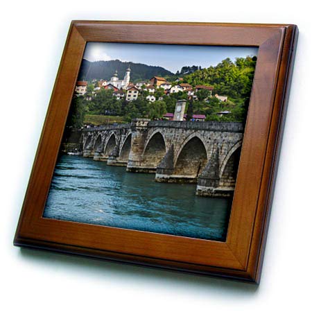 3dRose Mehmed Pasha Sokolovic Bridge on the Drina River. Visegrad,... - Framed Tiles (ft_344955_1)