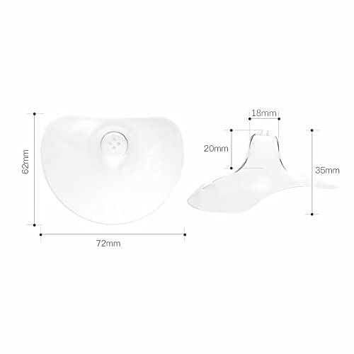 haakaa Nippleshield Silicone Nipple Shields for Breastfeeding with Carry Case Ultra-Thin Super-Soft (18mm, 2pk)