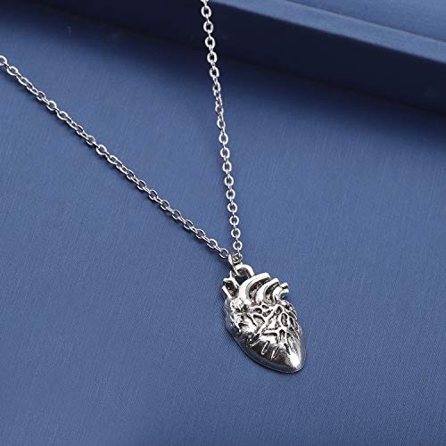 MYOSPARK Anatomical Heart Necklace 3D Human Heart Necklace Medical Gift Nurse Gift (Anatomical heart necklace)