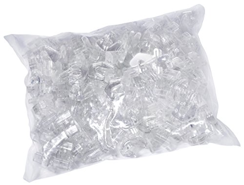 GlossyEnd Pack of 100 - Crystal Clear Hinged Polycarbonate Ceiling Hooks for Drop-Ceiling T-Bars, Holds up to 15 lbs. 1" W x 1 ½"H