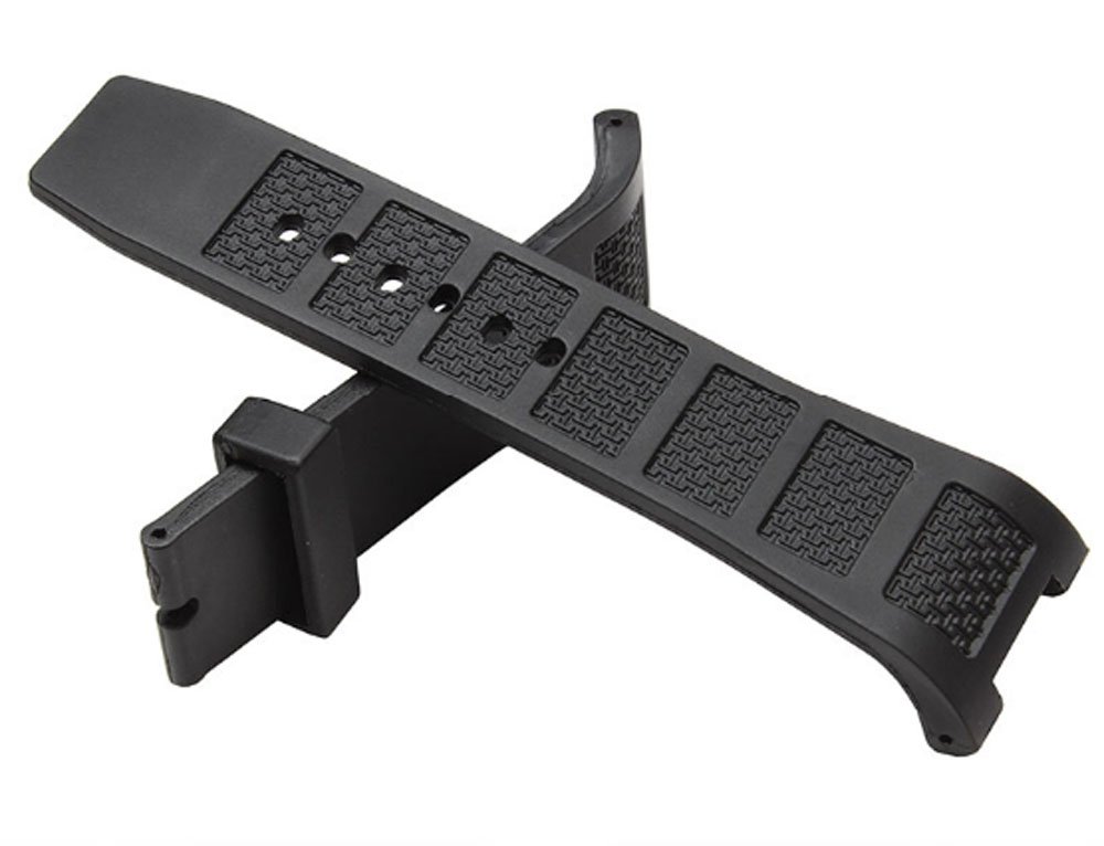 30x16mm Black Concave Lug Rubber Silicone Watch Band Strap Fits for IWC IWC500501 (Black buckle)