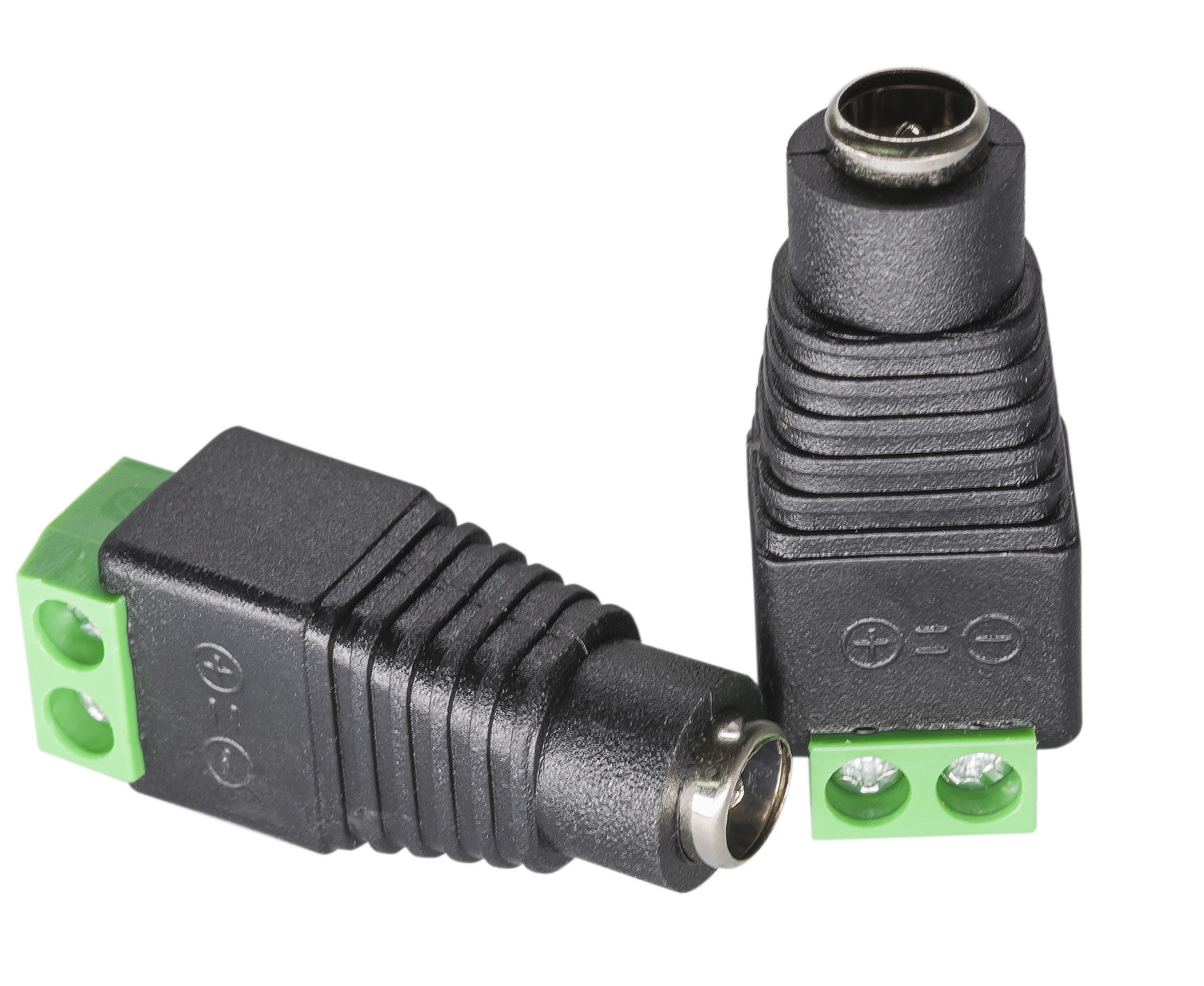 Female Barrel Connector Plug 5.5mm x 2.1mm for CCTV Cameras/Single Color LED Strips Pack of 10 pcs