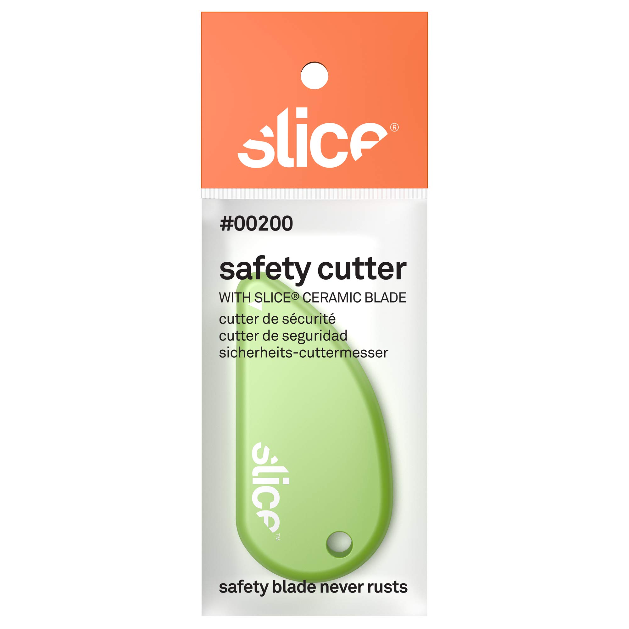 Slice - 10400 Box Cutter, 3 Position Manual Button with Ceramic Blade & Ideal for Outline Trims of Shapes or Coupons