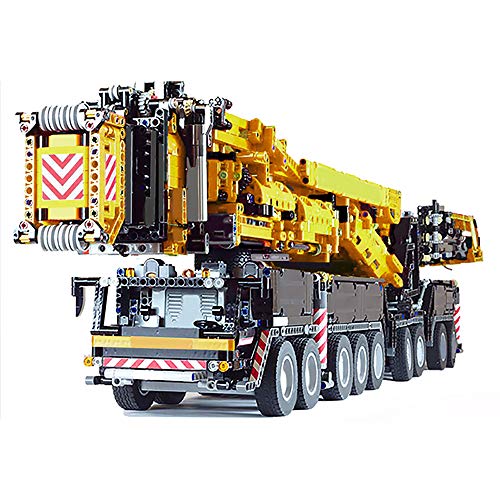 8,104 Pieces Lieebherr Ltm11200 Cranes Building Kits, Technology Remote Control Crane Truck Building Blocks,Collectible Gift Toy for Adult and Advanced Builder (Yellow Version with Motors)