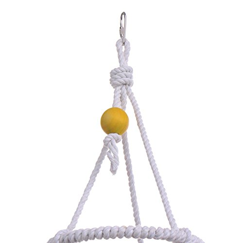 Hypeety Pet Bird Parrot Swing Hanging Toy Parakeet Budgie Cockatiel Cage Hammock Swing Toy Round Cotton Rope Tri Toy Hanging Toy