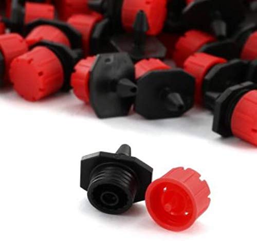 50 pcs Adjustable Irrigation Drippers Sprinklers 1/4 Inch Emitters Drip Watering System for Vegetable Gardens, Flower beds, Lawn, Herbs Gardens