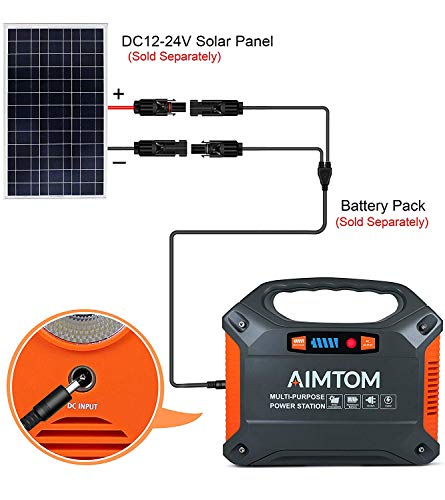 AIMTOM 6.6Ft Heavy Duty Waterproof Solar Male/Female Connector to DC 5.5mm x 2.1mm Solar Panel Adapter Cable for Charging SPS-155 SPS-194 Power Stations, Solar Generators or Rechargeable Battery Pack