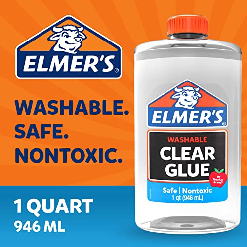 Elmer's Liquid School Glue, Clear, Washable, 32 Ounces - Great for Making Slime
