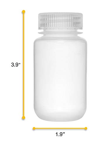 EISCO Reagent Bottle, 125ml - Wide Mouth with Screw Cap - Polypropylene - Translucent