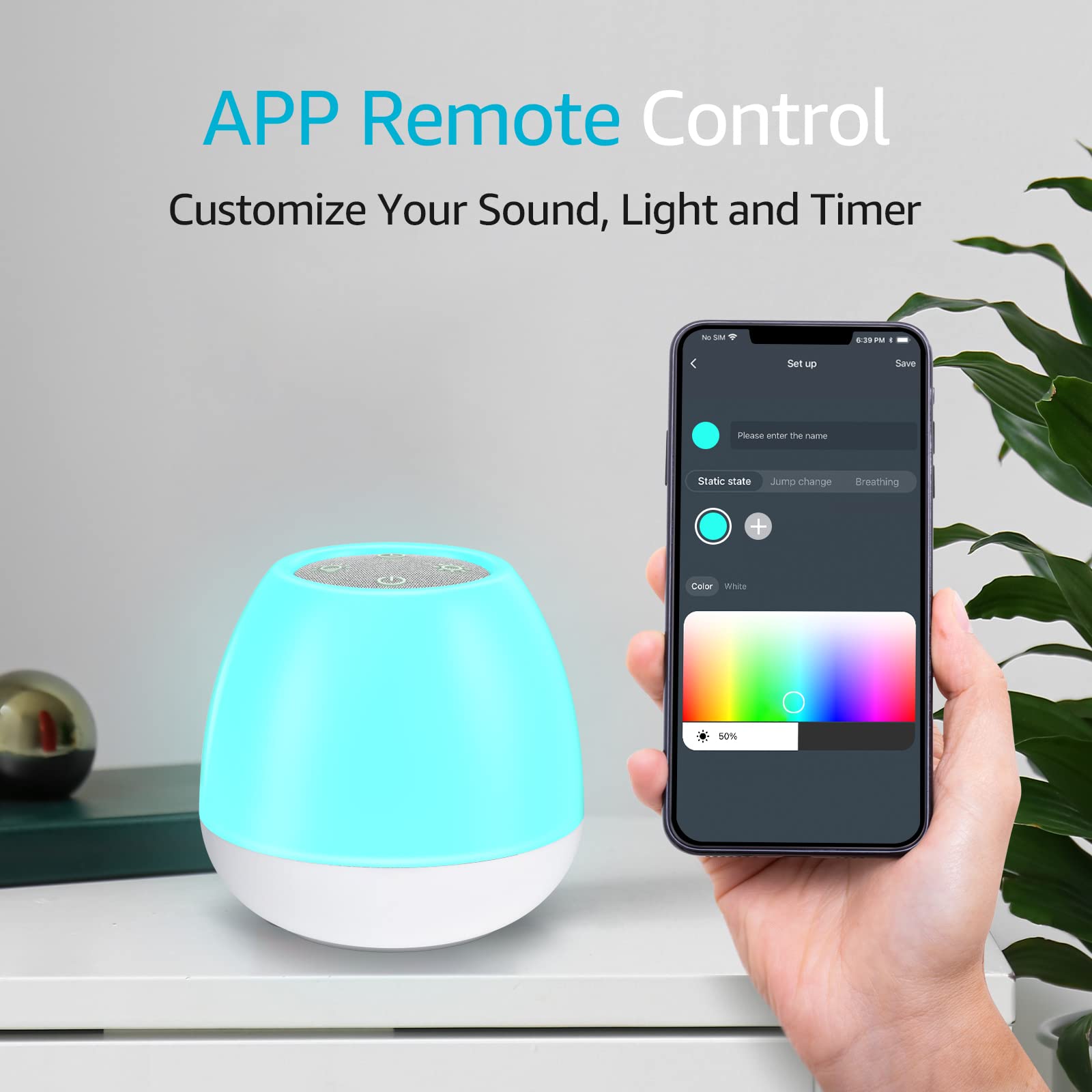 BGOVERSS White Noise Machine for Baby Kids Adults, Sleep Sound Machine with 20 Adjustable Volume & 14 Soothing Stereo Sounds, 5 Timer & Memory Function, Adjustable Night Light for Sleeping