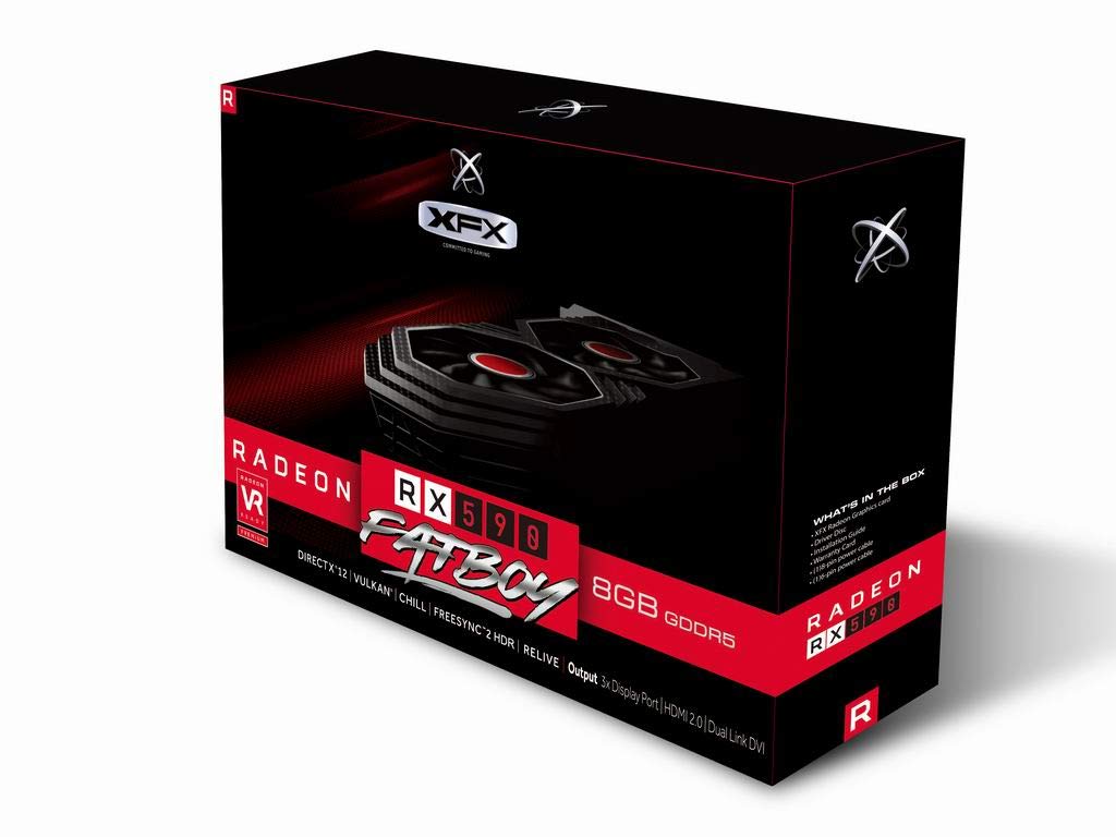 XFX Radeon RX 590 Fatboy Core Edition 8GB OC+ 1565M GDDR5 Dynamic 22 Blade Fan 3xDP HDMI DVI - RX-590P8DLD6