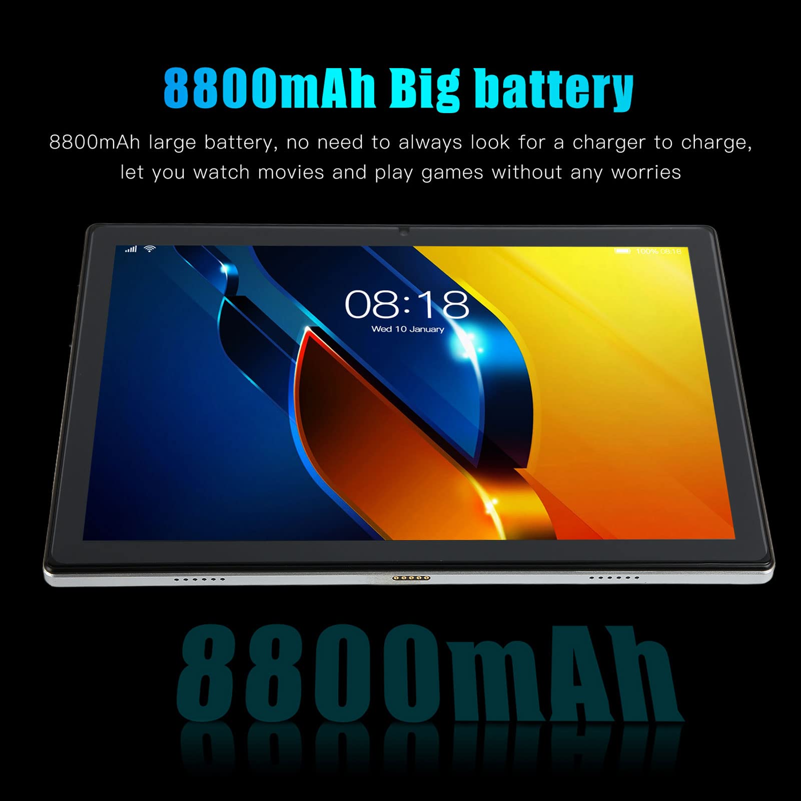 5G Calling Tablet, HD Tablet 10 Cores 2.5Ghz Gold 6GB 128GB 5G WiFi 1920x1200 HD for 11 for Home (US Plug)