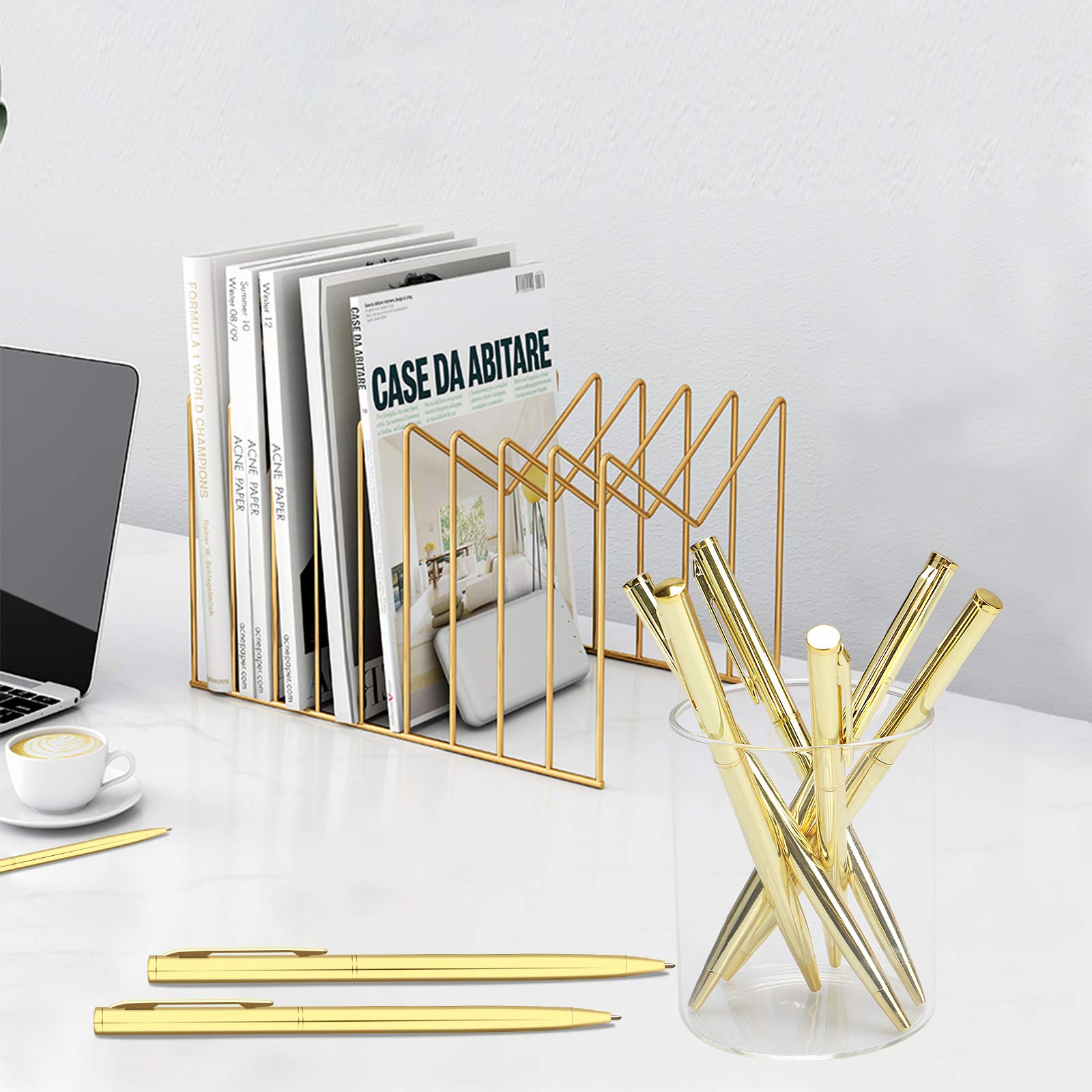 6pcs Clip Gold Pens plus 6pcs black ink refills