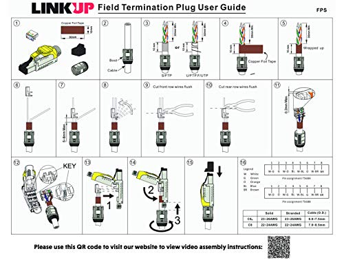 LINKUP - RJ45 Connectors Cat6A (12 Pack) Shielded Zinc-Alloy Housing Modular Termination Plug | 10G Easy Internet Tool Free Plugs | for Cat6A up to 22AWG Solid Bulk S/FTP Ethernet Cable [Black]
