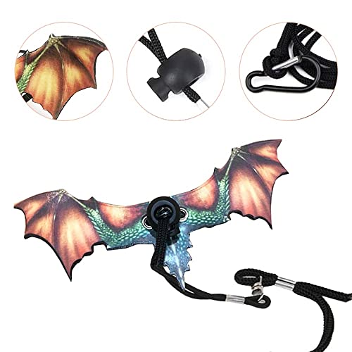 Bearded Dragon Leash, Adjustable Portable Reptile Leash with Cool Wings for Gecko, Bearded Dragon, Chameleon, Iguana, Hamster, Guinea Pig (S+M+L)