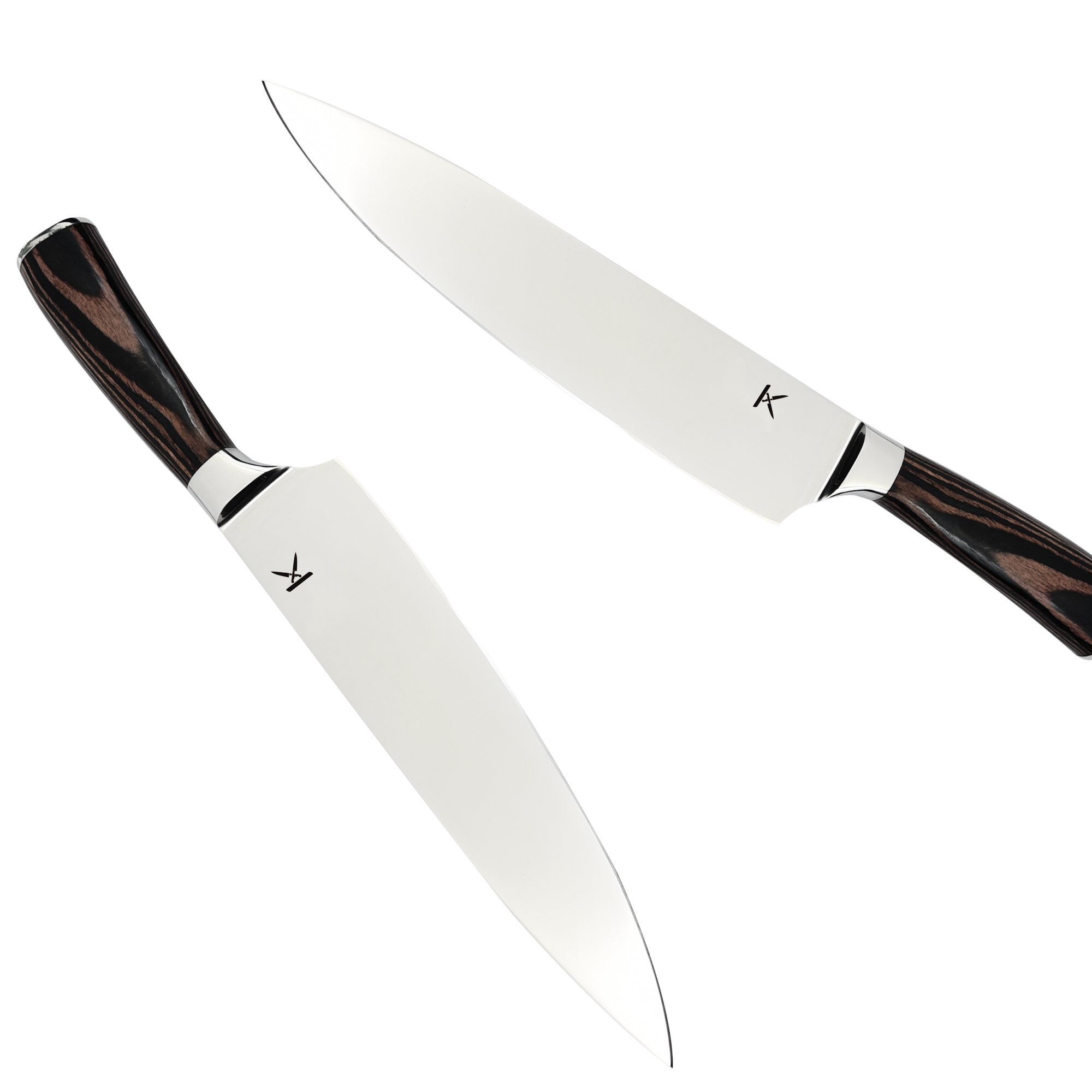 Kutchillo 8" High Carbon Stainless Steel Kitchen Chef Knife with Sharpener, Light-Weight and Well-Balanced, 2.5 mm blade thickness, Ergonomics