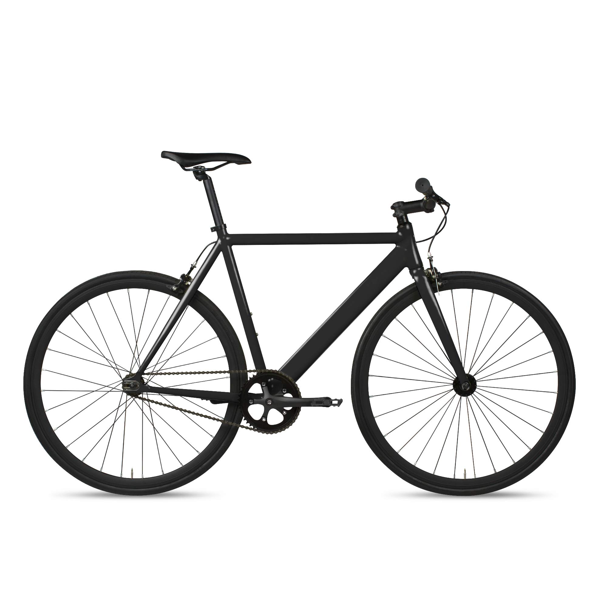 6KU Aluminum Fixed Gear Single-Speed Fixie Urban Track Bike, Shadow Black, 49cm/XS