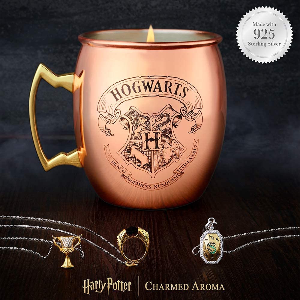 Charmed Aroma Harry Potter Butterbeer Mug Scented Candle with Surprise Necklace Inside, Jewelry Candle for Women, Home Décor Kitchenwares | Accessories Gift