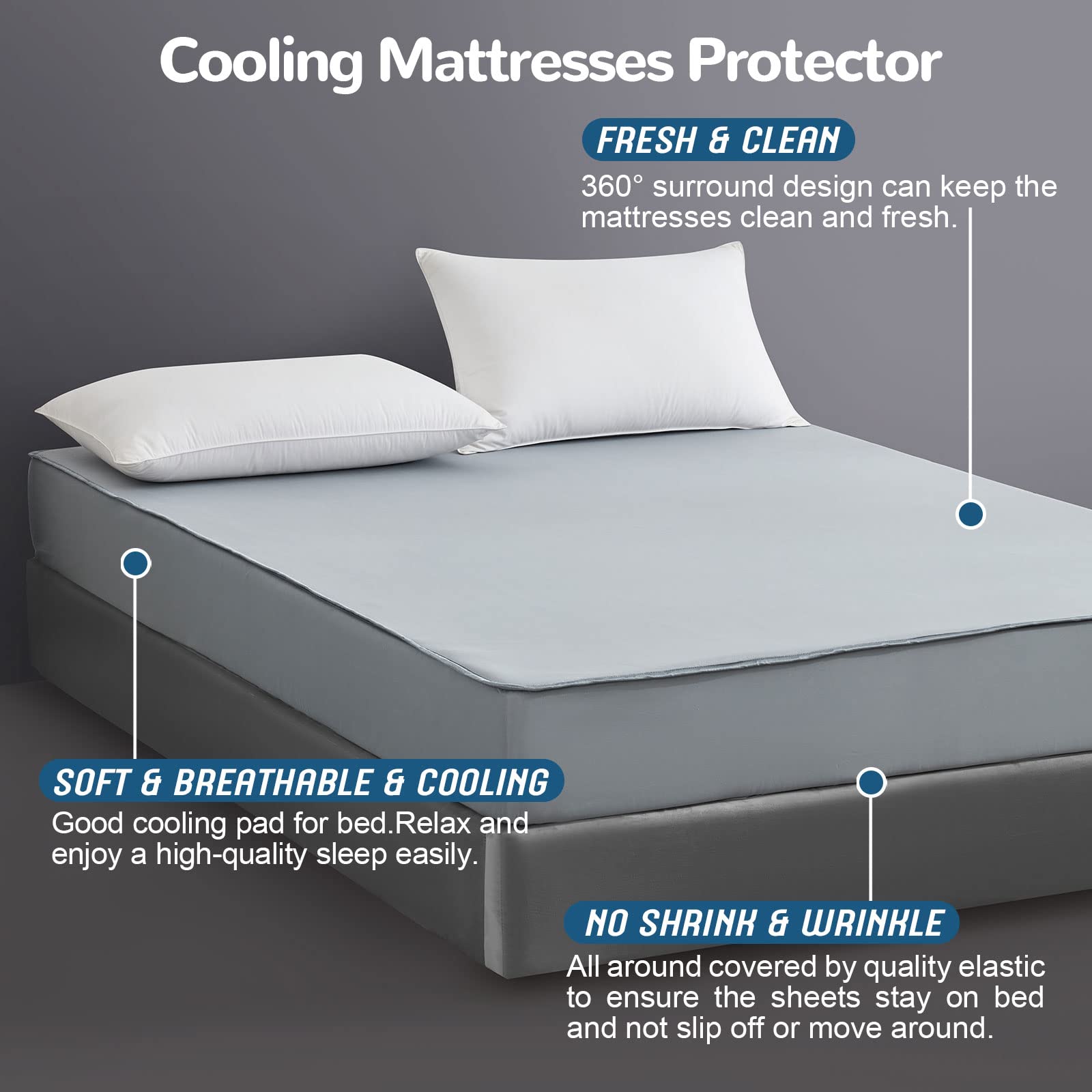 Ailemei Direct Cooling Blanket Queen Size and Cooling Mattress Pad Queen Size Bundle