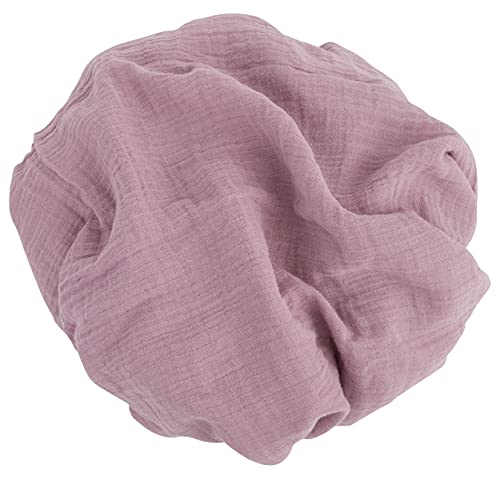 Ely’s &Co. Muslin Swaddle Blanket 2-Pack — 100% Cotton Muslin Extra-Large Swaddle Blankets (47” x 47”) Solid + Printed (Delicate Leaves + Solid Lavender)