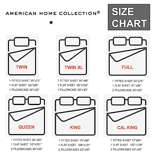 American Home Collection Deluxe 4 Piece Bed Sheets Set Deep Pocket Extra Soft Microfiber Wrinkle Free Sheets Easy Care (Queen, Ivory)