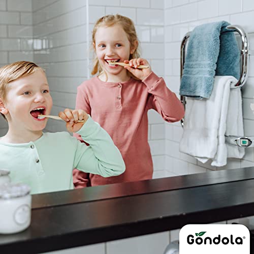 Gondola Kids Bamboo Toothbrushes Soft Bristles β Vegan Organic Eco Friendly Tooth Brush for Kids with Fun Animals Designs & Lightweight, Smooth Bamboo Handles β Zero Waste Packaging β 4 Pack
